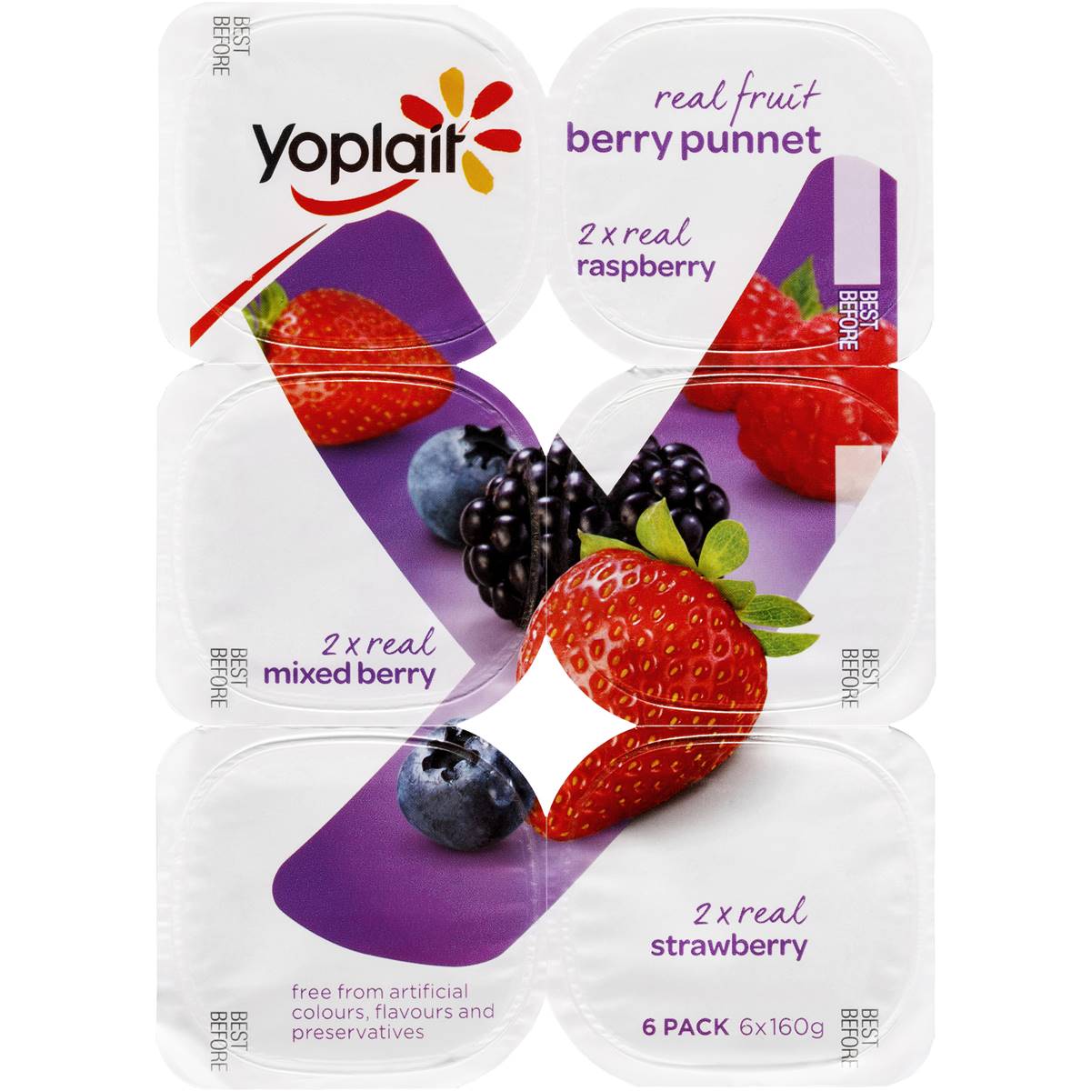 Yoplait Berry Punnet Mixed Yoghurts 6 Pack | Woolworths