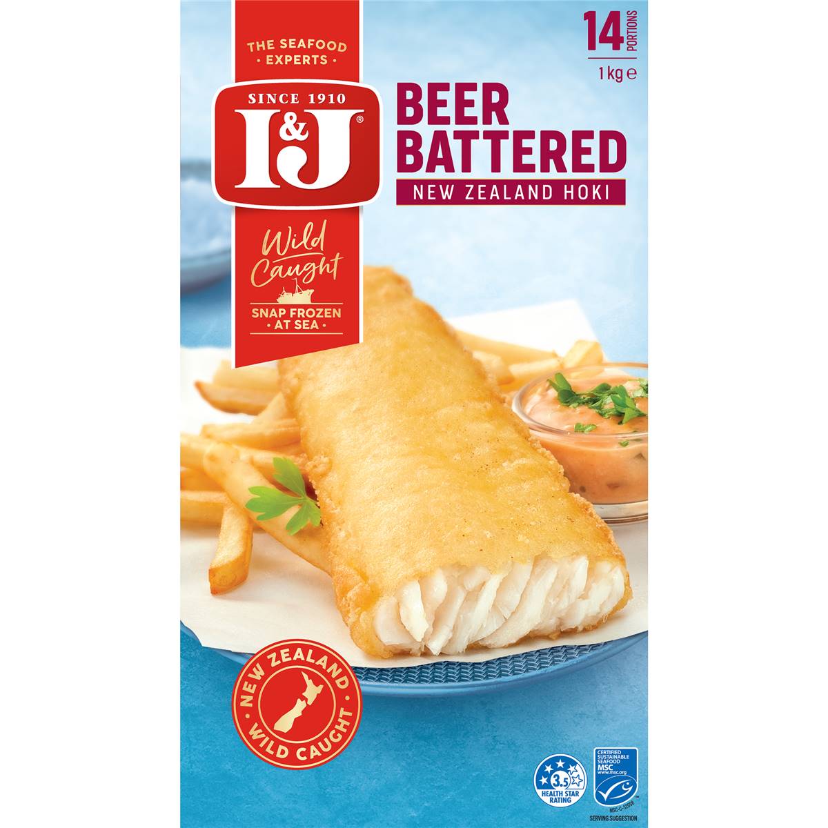 I & J Fish Fillets Beer Battered 1.03kg | Woolworths