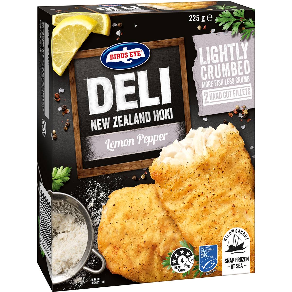 Birds Eye Deli Fish Lightly Crumbed Lemon Pepper 225g | Woolworths