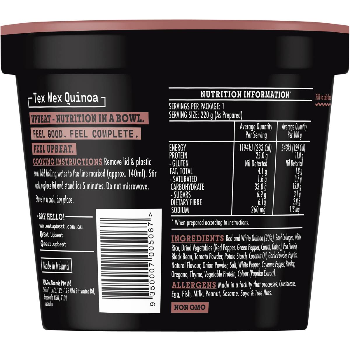 Upbeat Tex Mex Quinoa 80g | Woolworths