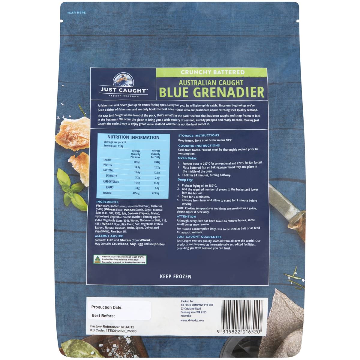 Just Caught Crunchy Battered Blue Grenadier 880g | Woolworths