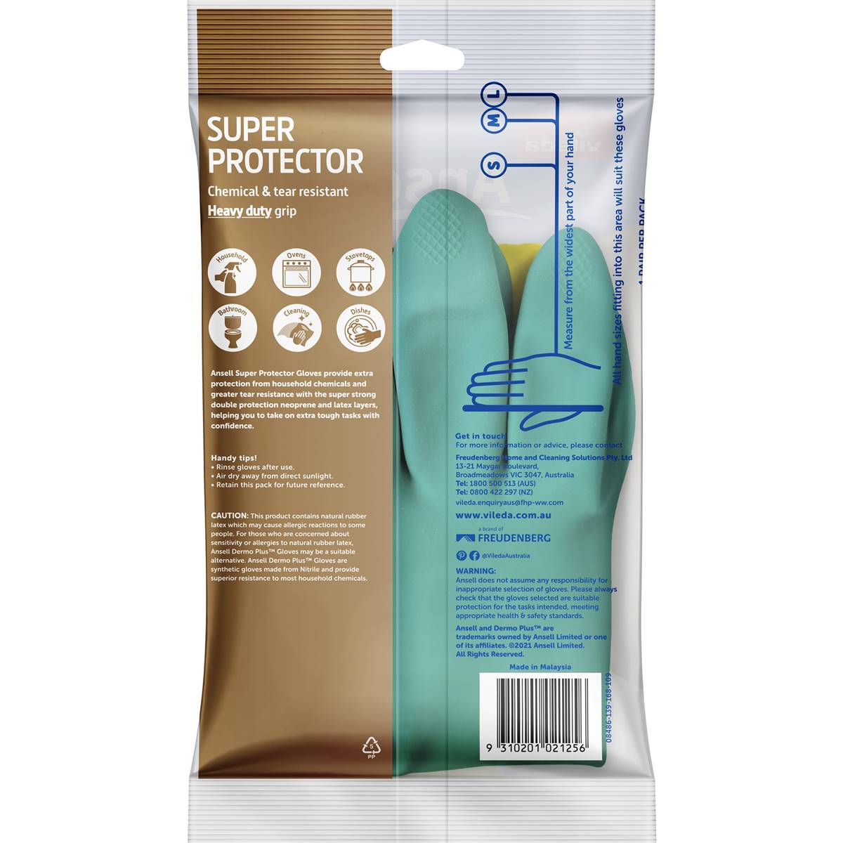 Vileda Ansell Super Protector Gloves Large Pair Each | Woolworths