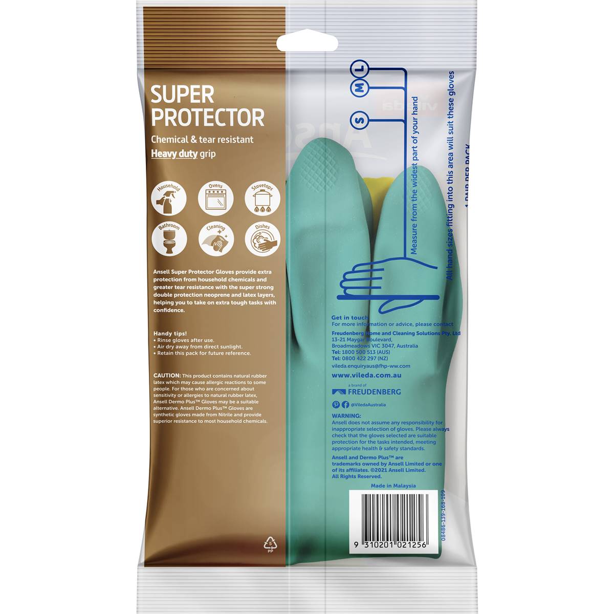 Vileda Ansell Super Protector Gloves Large Pair Each | Woolworths