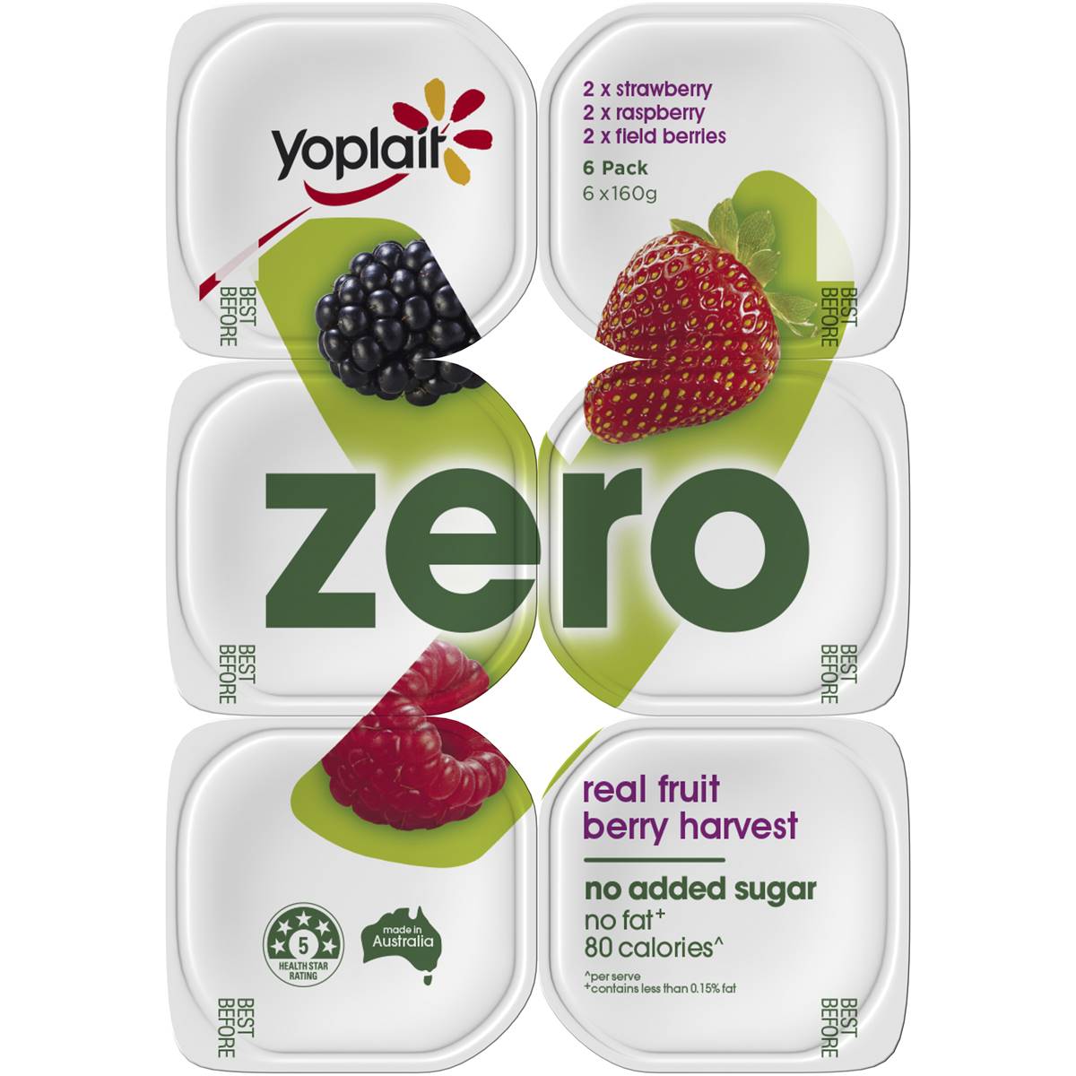 Yoplait Forme Zero Berry Harvest Yoghurts 6 Pack Woolworths