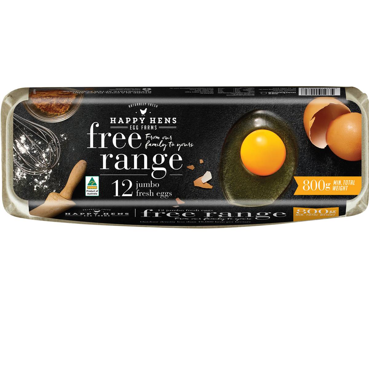 Happy Hens Egg Farm 12 Jumbo Free Range Eggs 800g | Woolworths