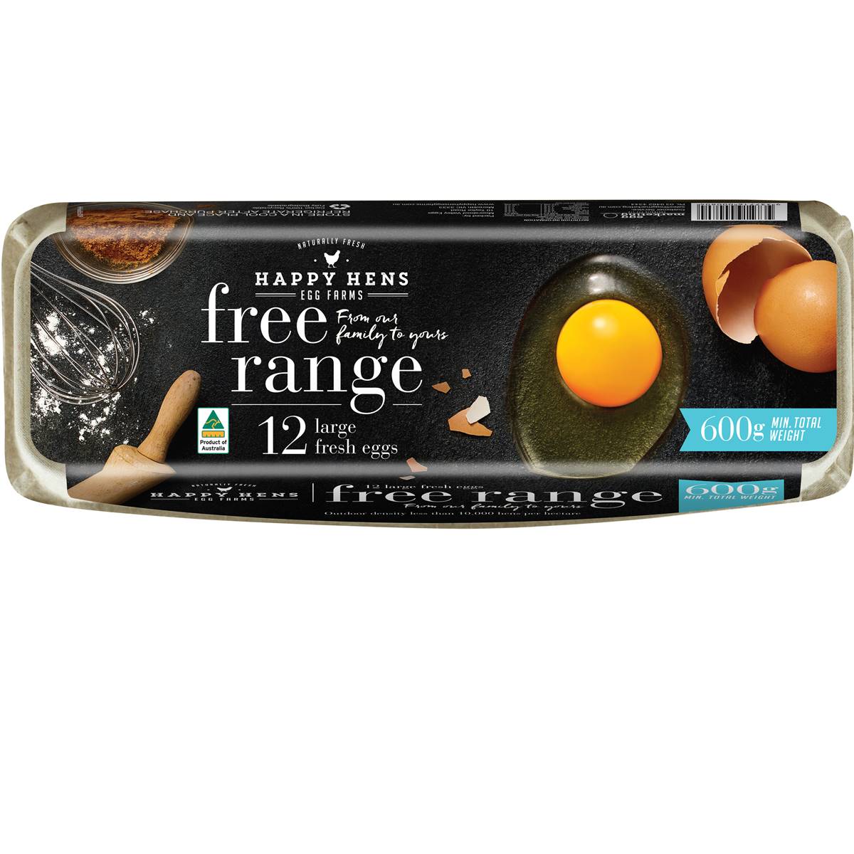 Happy Hens Egg Farm 12 Large Free Range Eggs 600g | Woolworths