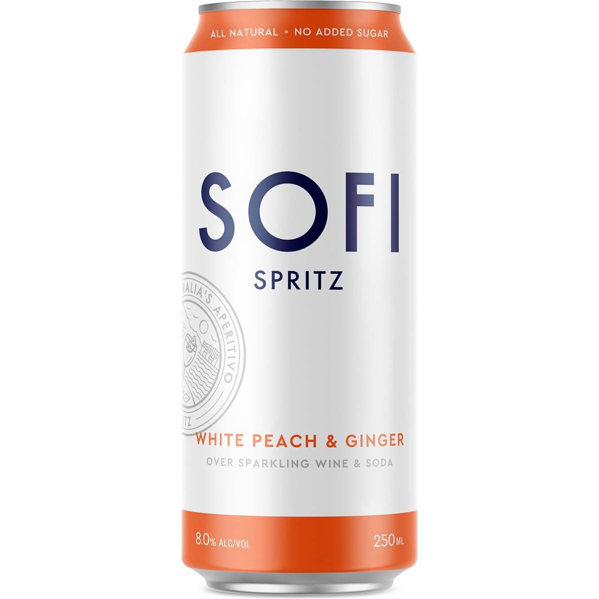 Sofi Spritz White Peach & Ginger Can 250ml | Woolworths