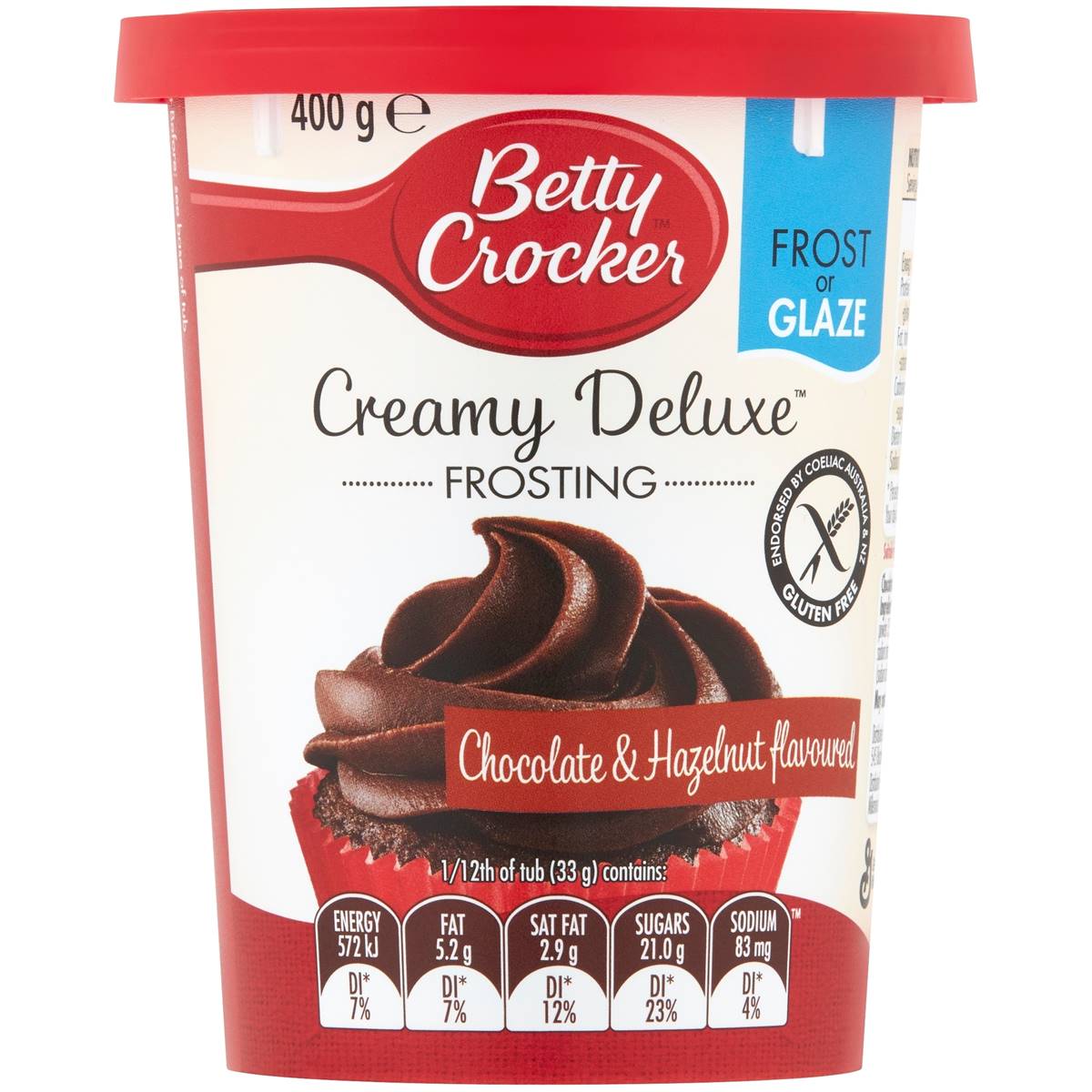 Betty Crocker Chocolate Hazelnut Frosting 400g | Woolworths