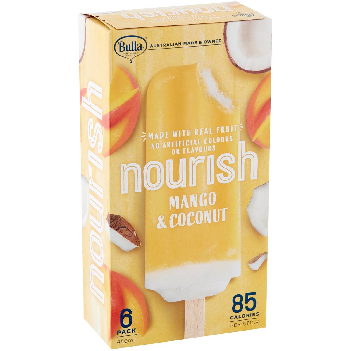 Bulla Nourish Mango And Coconut Sticks 6 Pack | Woolworths