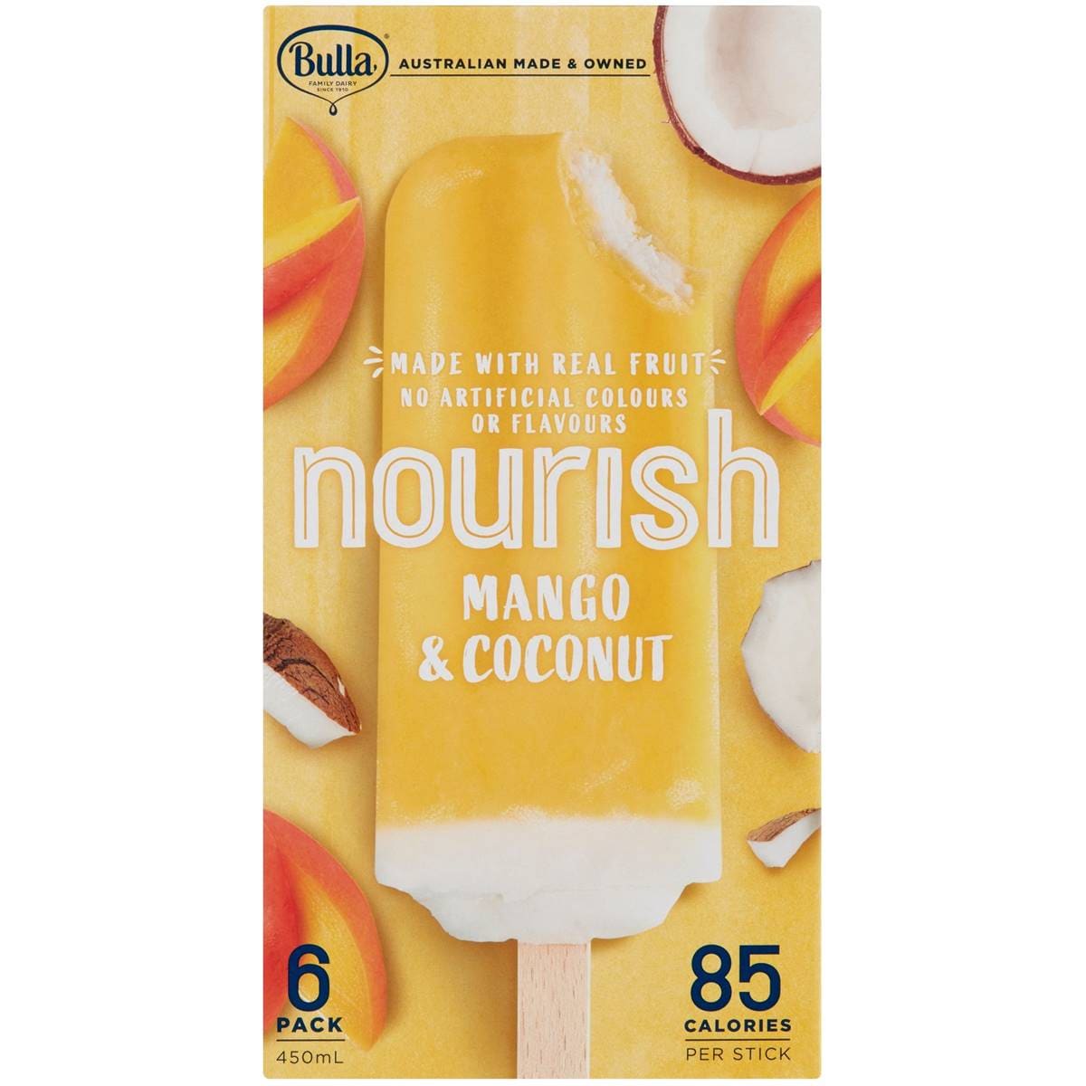 Bulla Nourish Mango And Coconut Sticks 6 Pack | Woolworths