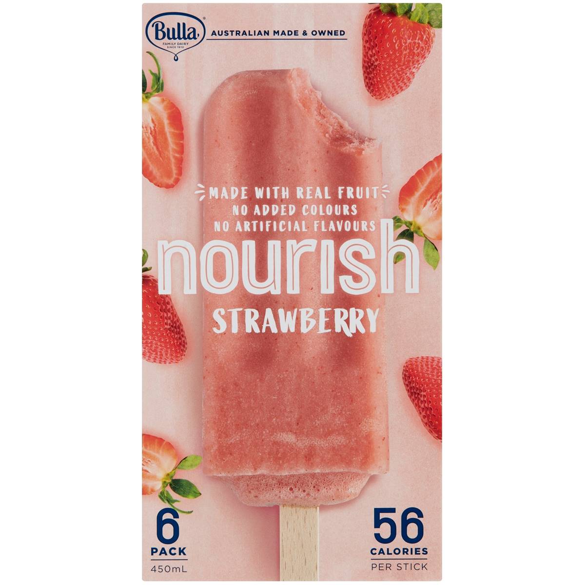 Bulla Nourish Strawberry Sticks 6 Pack | Woolworths
