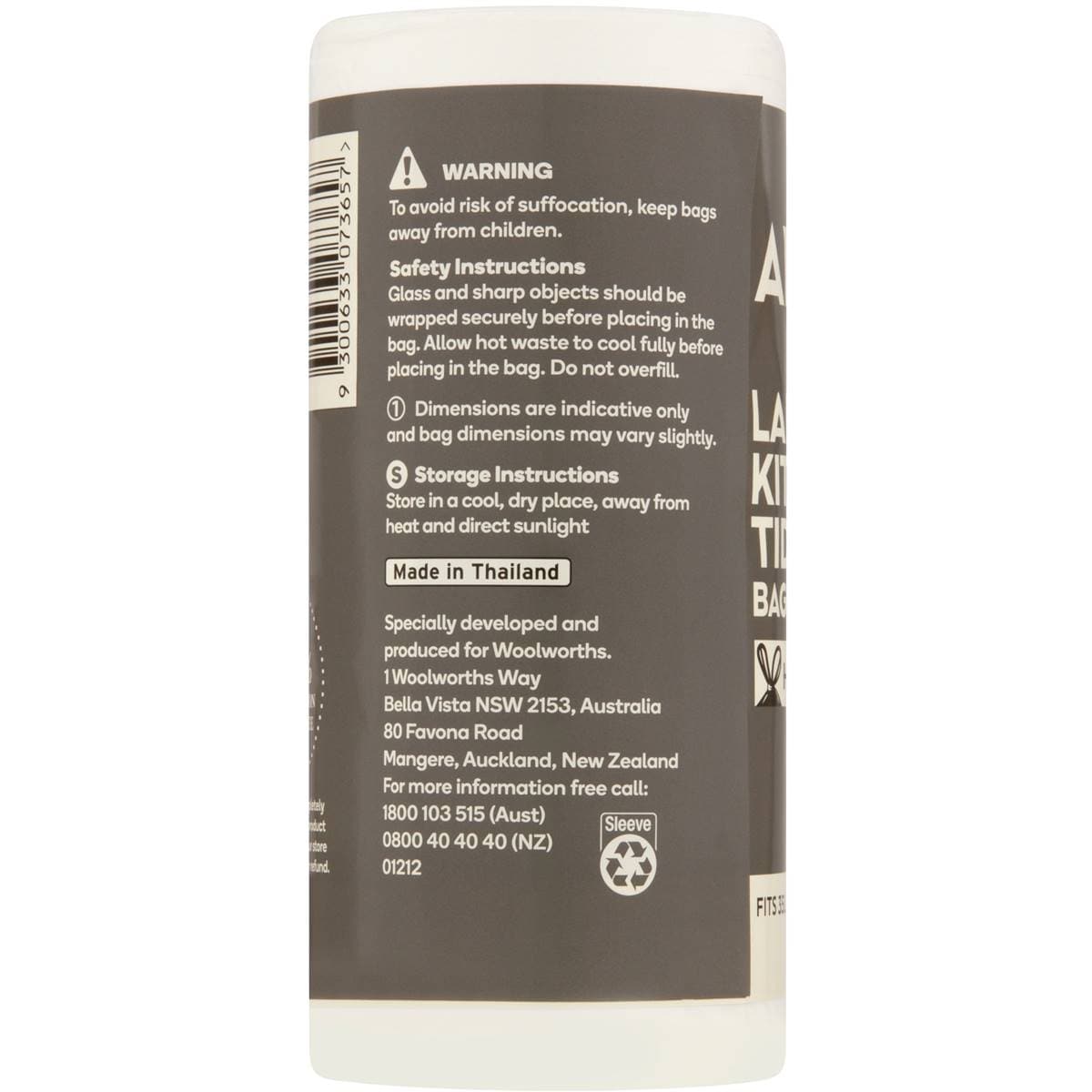 Armada Kitchen Tidy Bags With Handles Large Roll 30 Pack | Woolworths