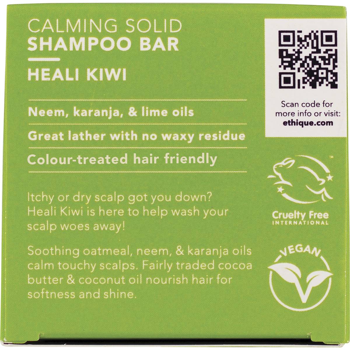 Ethique Solid Shampoo Bar Heali Kiwi Touchy Scalps 110g Woolworths