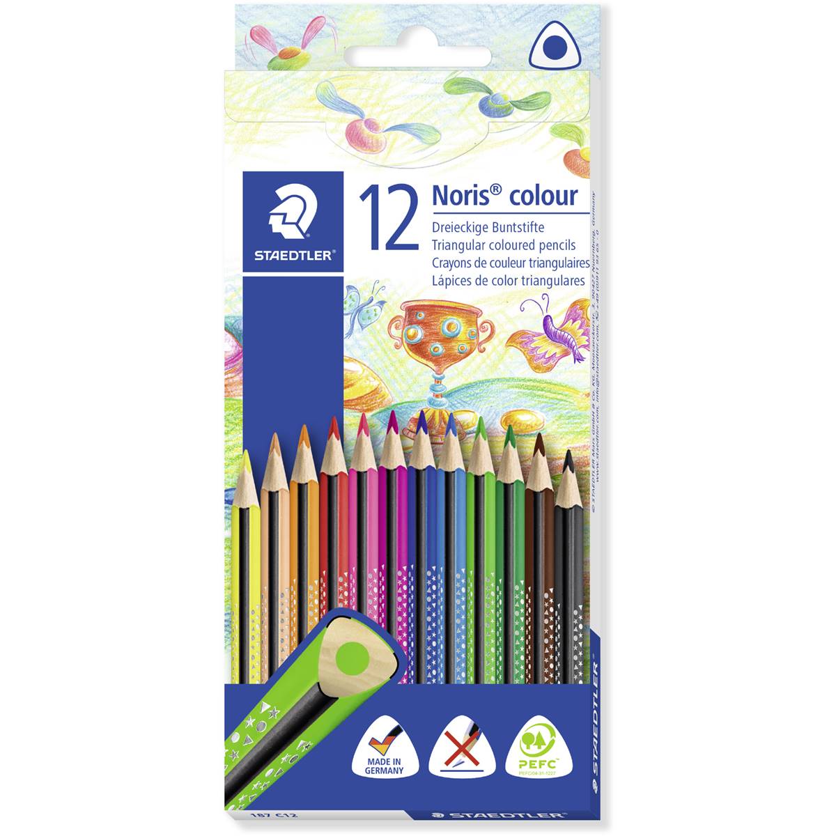 Staedtler Noris Colour Coloured Triangular Pencils 12 Pack | Woolworths