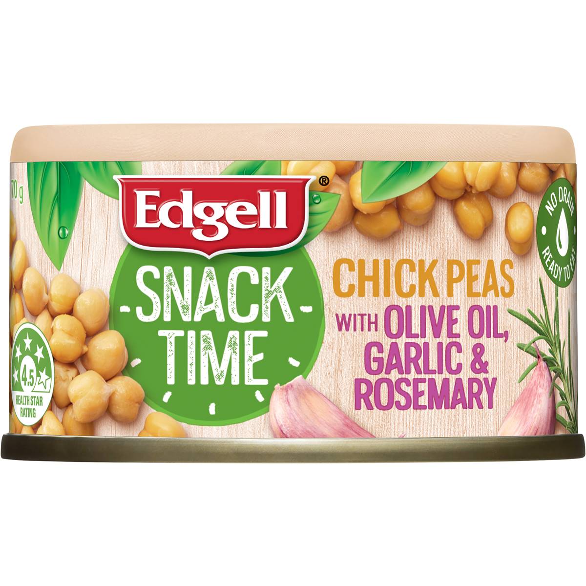Edgell Snack Time Chickpea Olive Oil Garlic & Rosemary 70g | Woolworths