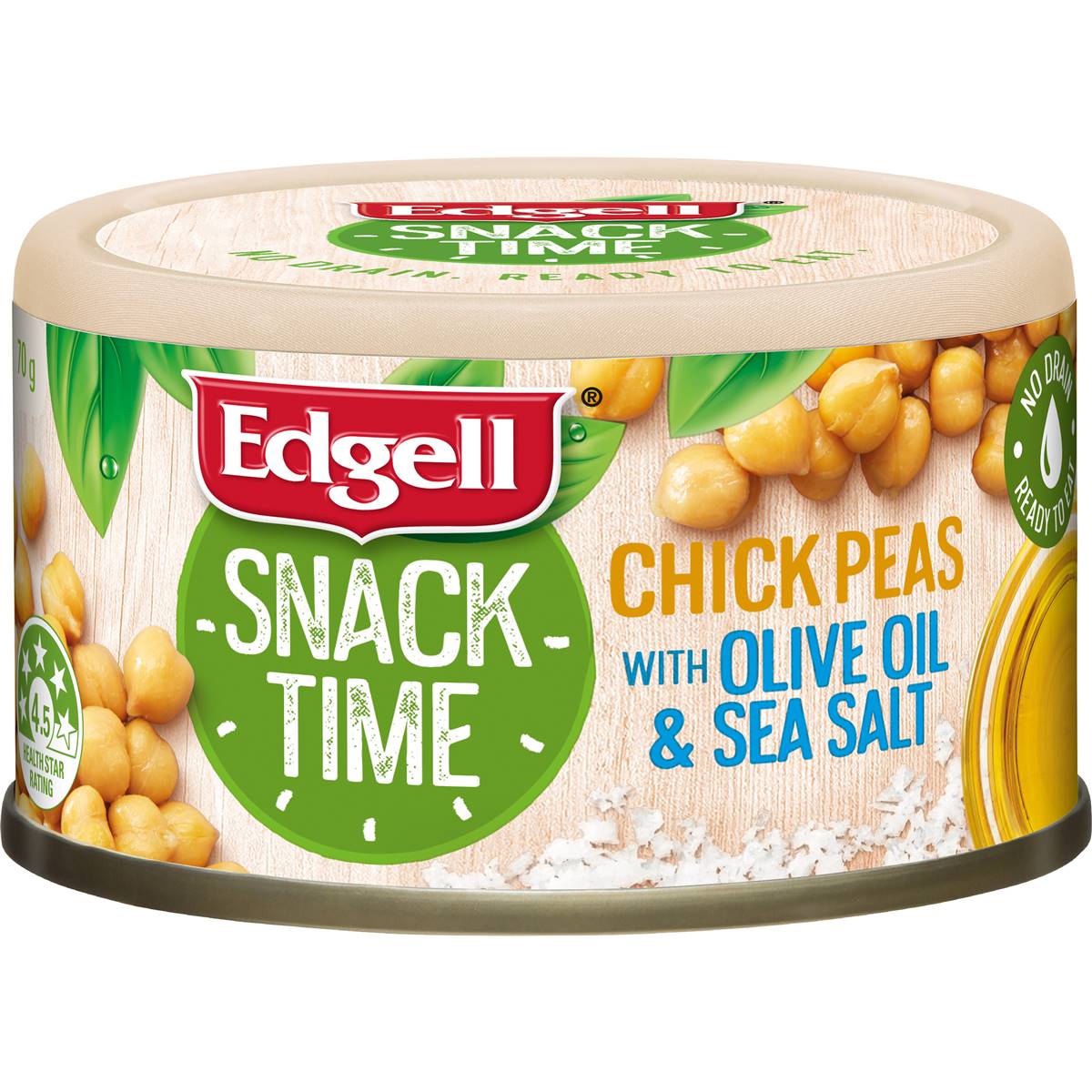 Edgell Snack Time Chickpeas With Olive Oil & Sea Salt 70g | Woolworths