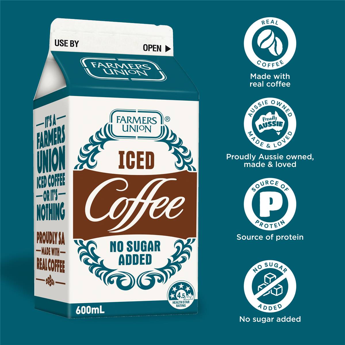 Farmers Union No Sugar Added Iced Coffee 600ml | Woolworths