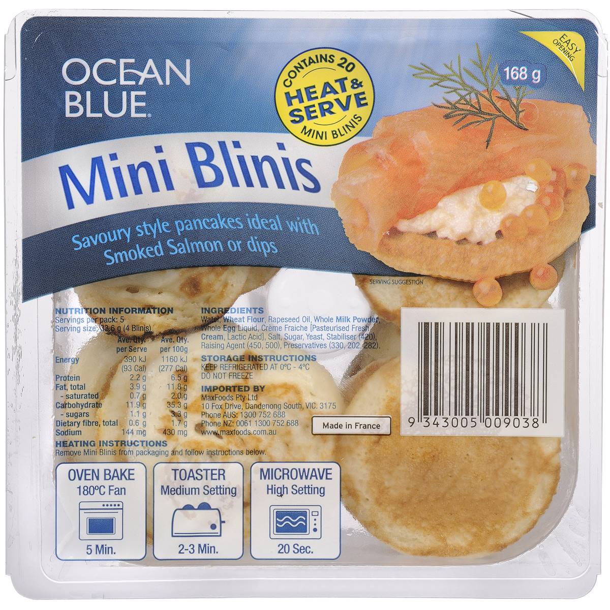 Ocean Blue Mini Blinis 168g | Woolworths