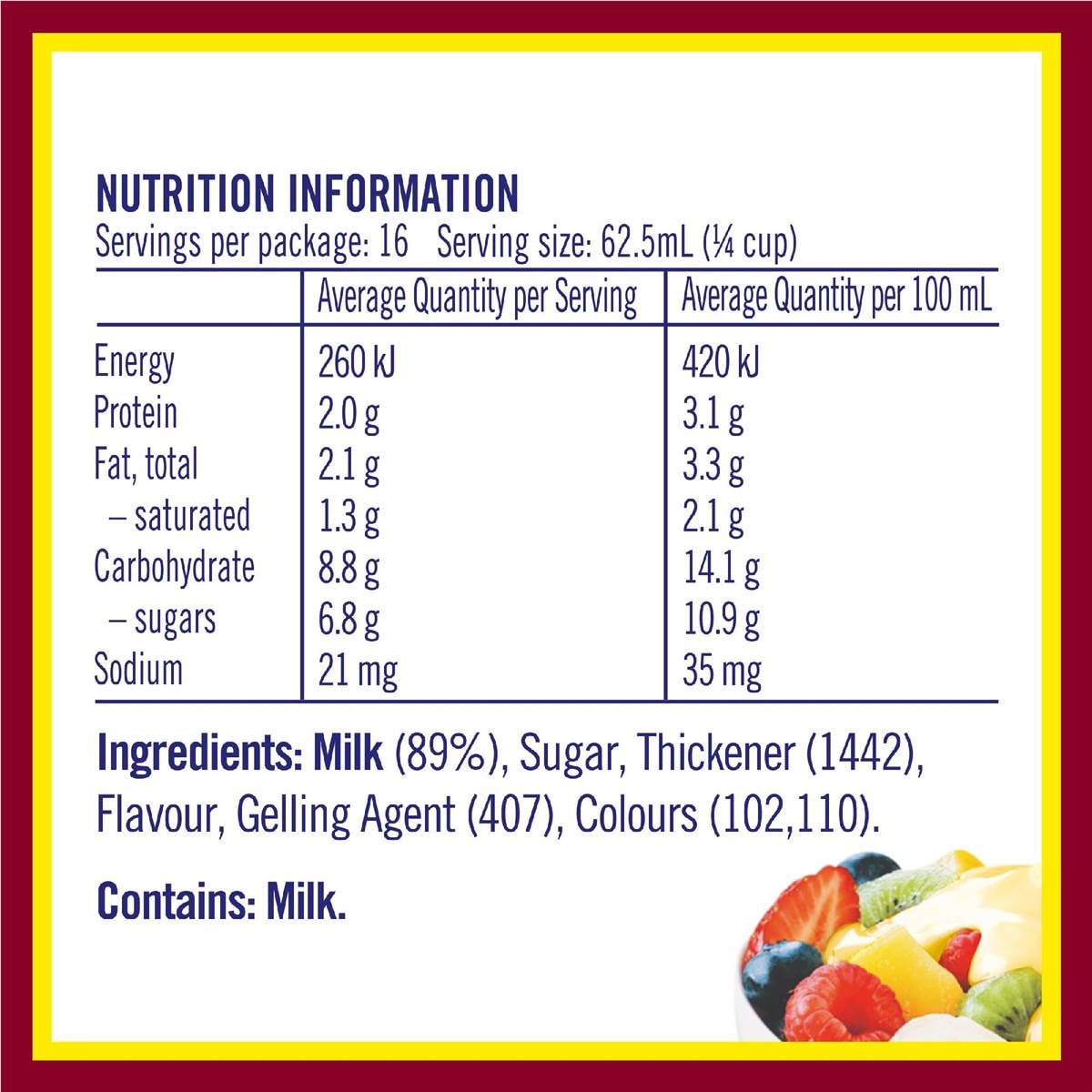 Foster Clark's Original Recipe Vanilla Flavoured Liquid Custard 1l ...