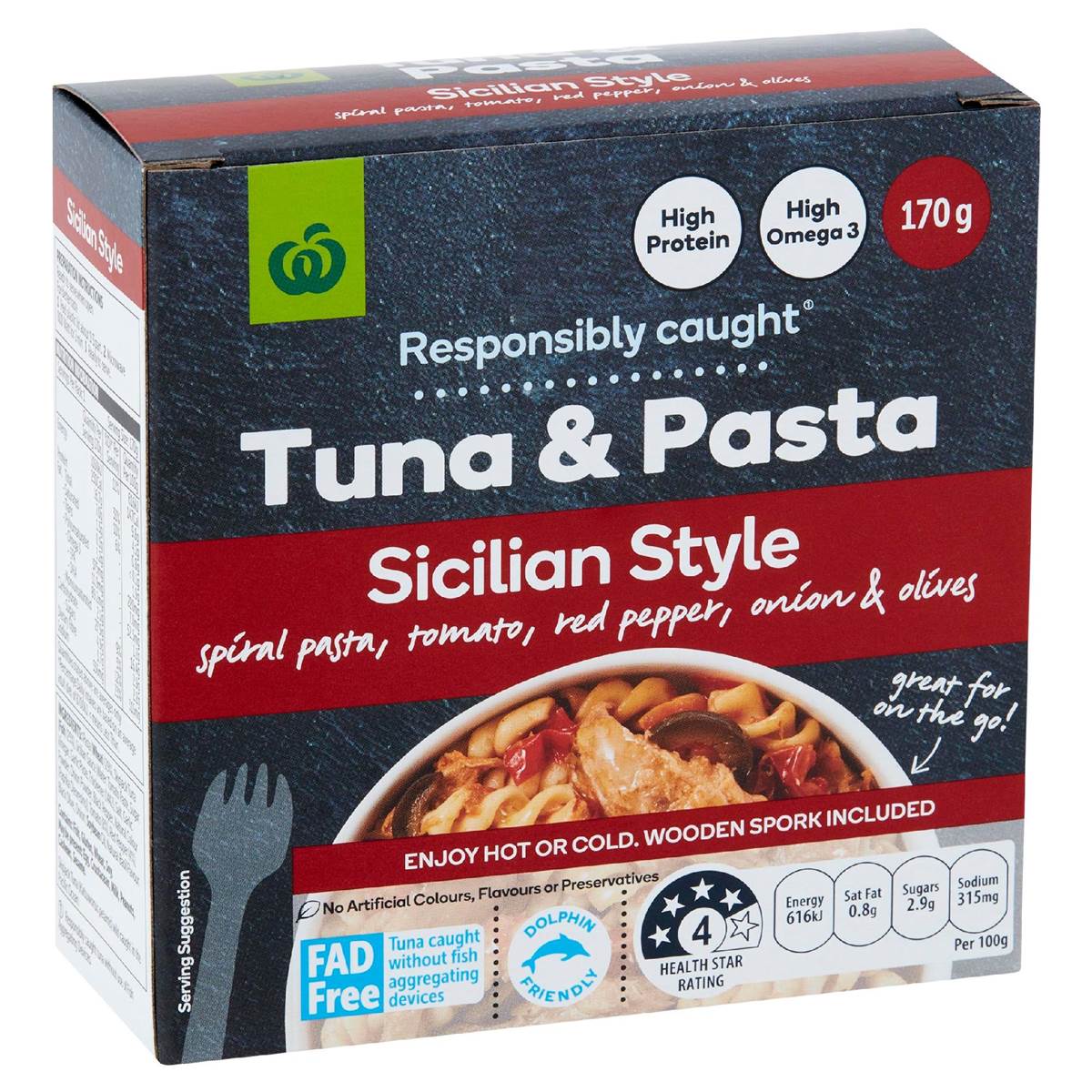 Woolworths Tuna Pasta Sicilian 170g | Woolworths
