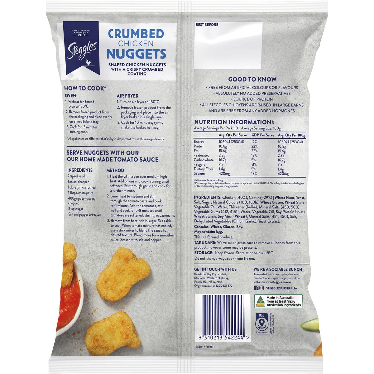 Steggles Chicken Nuggets Crumbed 1kg | Woolworths