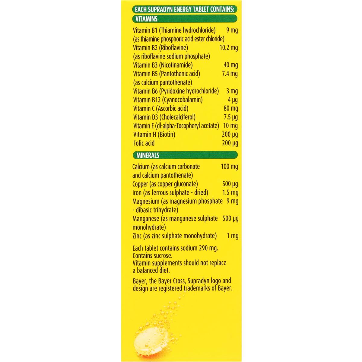 Energy Multivitamin Lemon Tablets 20 Pack | Woolworths
