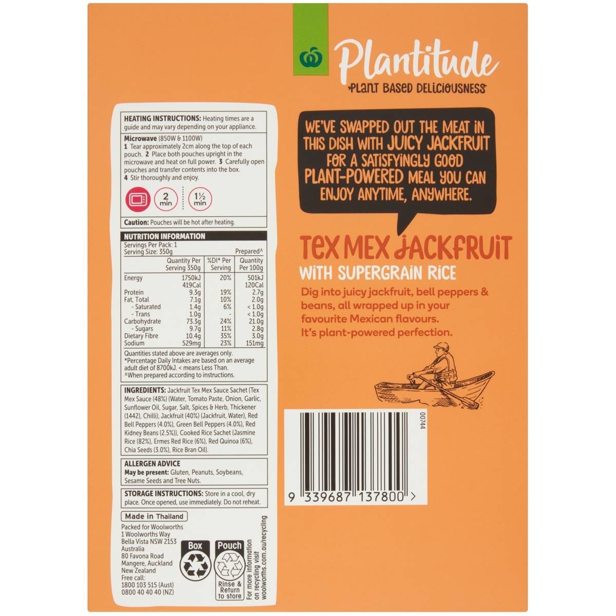 Woolworths Tex Mex Jackfruit With Supergrain Rice 350g | Woolworths