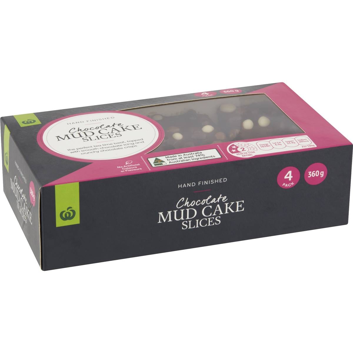 Woolworths Iced Chocolate Mud Cake Slices 4 Pack | Woolworths