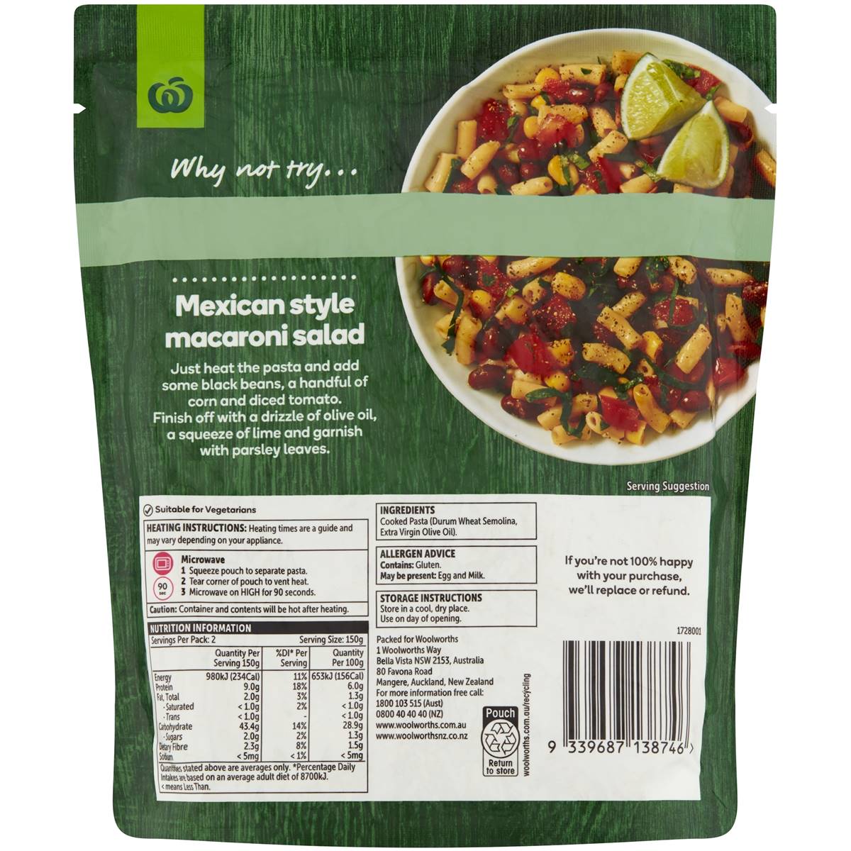 Woolworths Microwave Quick Pasta Macaroni 300g | Woolworths