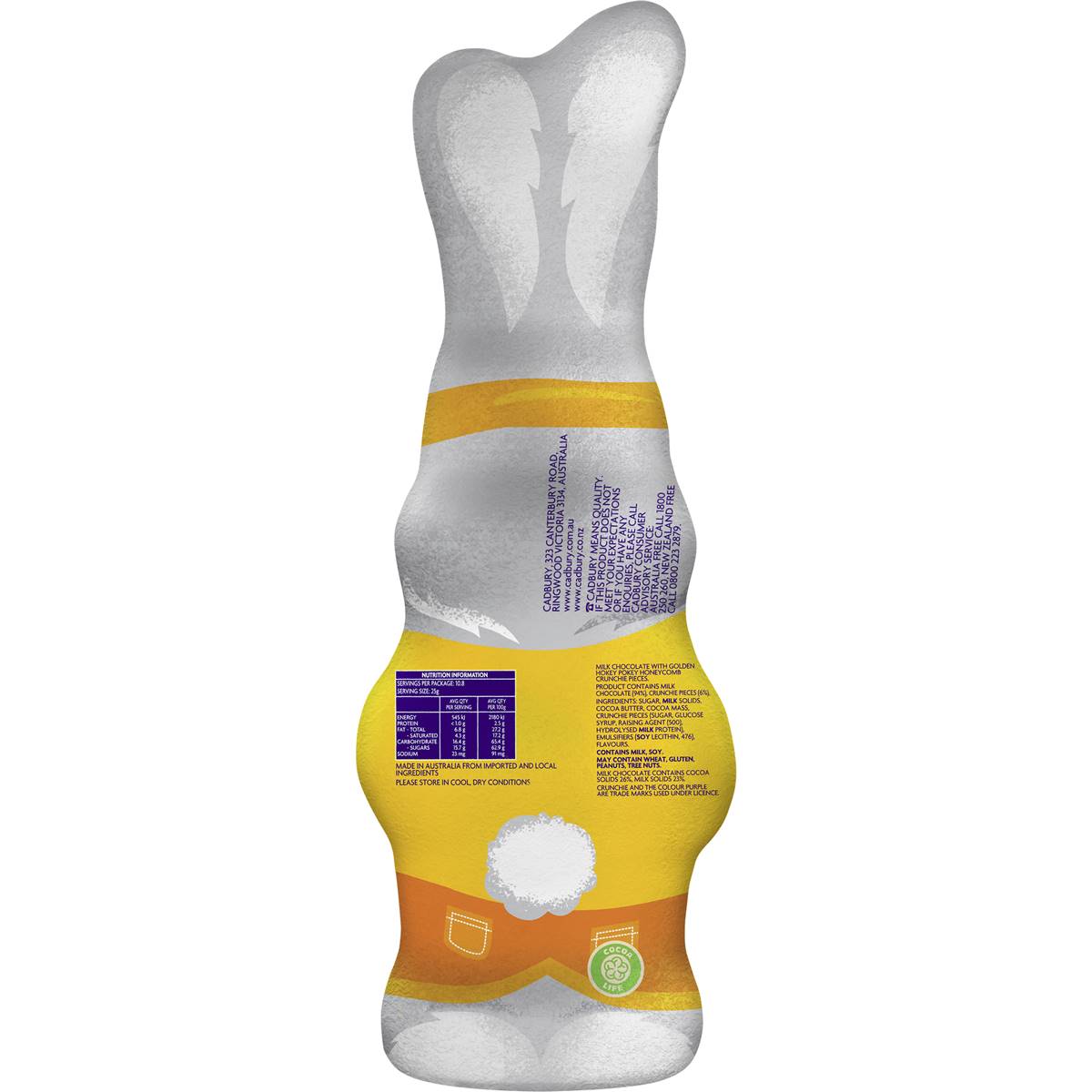 Cadbury Crunchie Chocolate Easter Bunny 270g | Woolworths