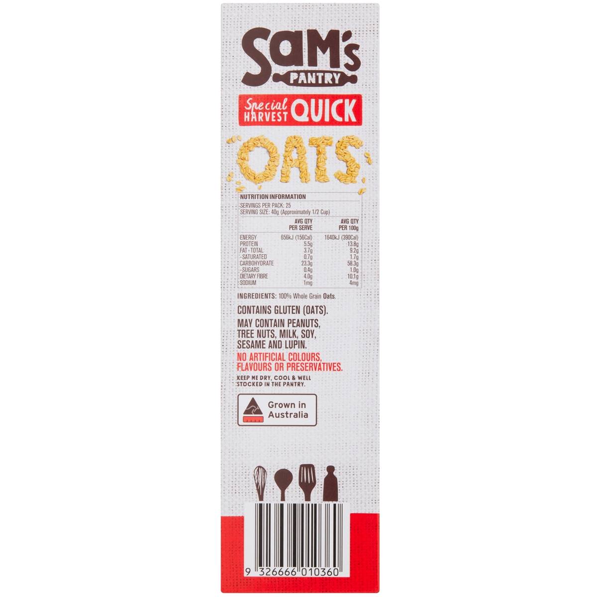 Sam's Pantry Special Harvest Quick Oats 1kg | Woolworths