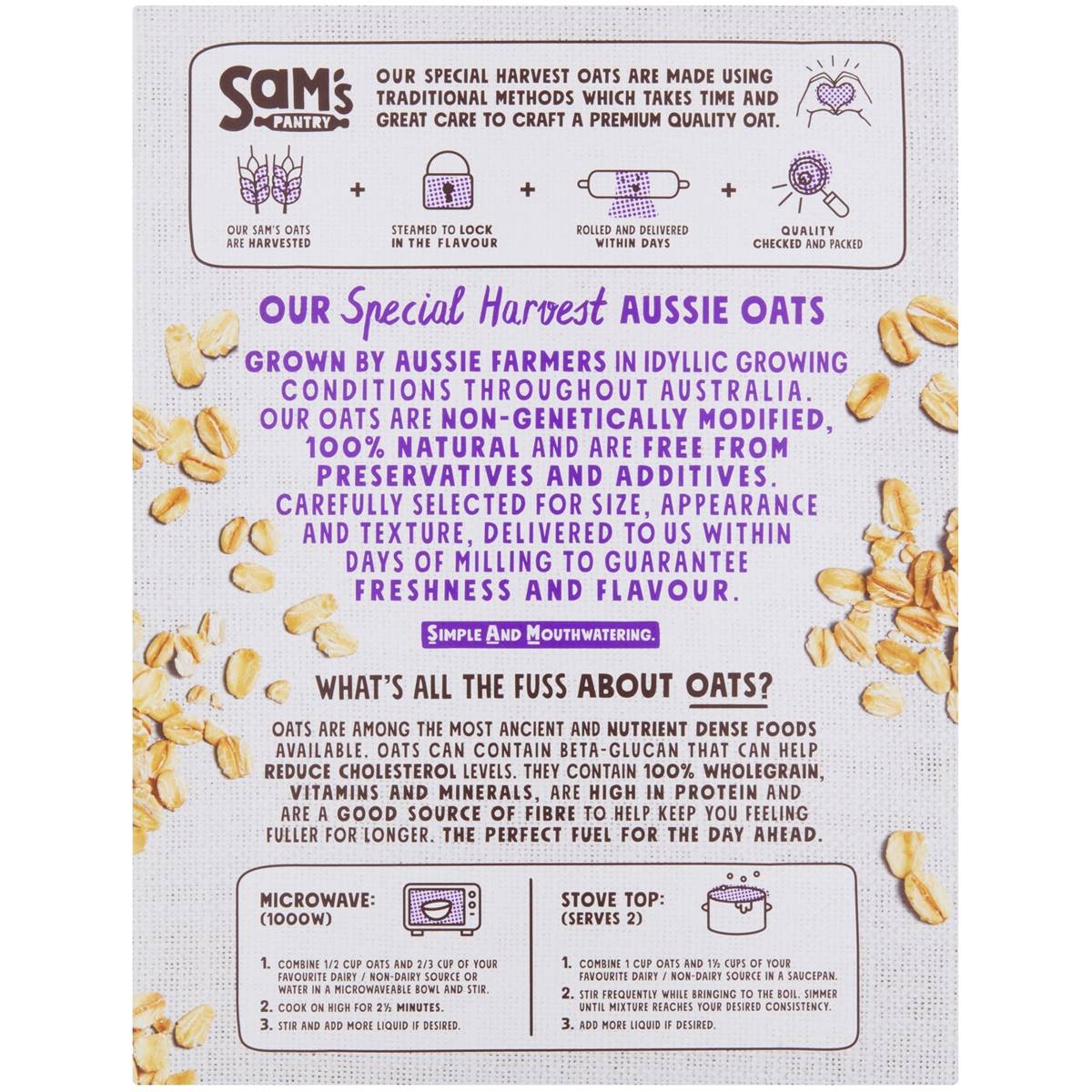 Sam's Pantry Special Harvest Rolled Oats 1kg | Woolworths
