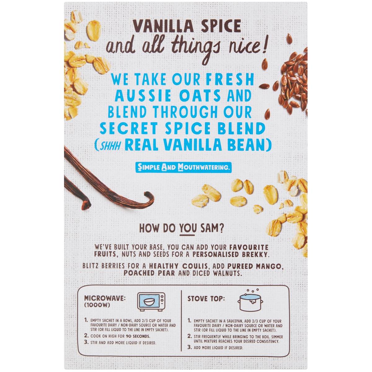 Sam's Pantry Creamy Warm Vanilla Porridge Sachets 8 Pack | Woolworths