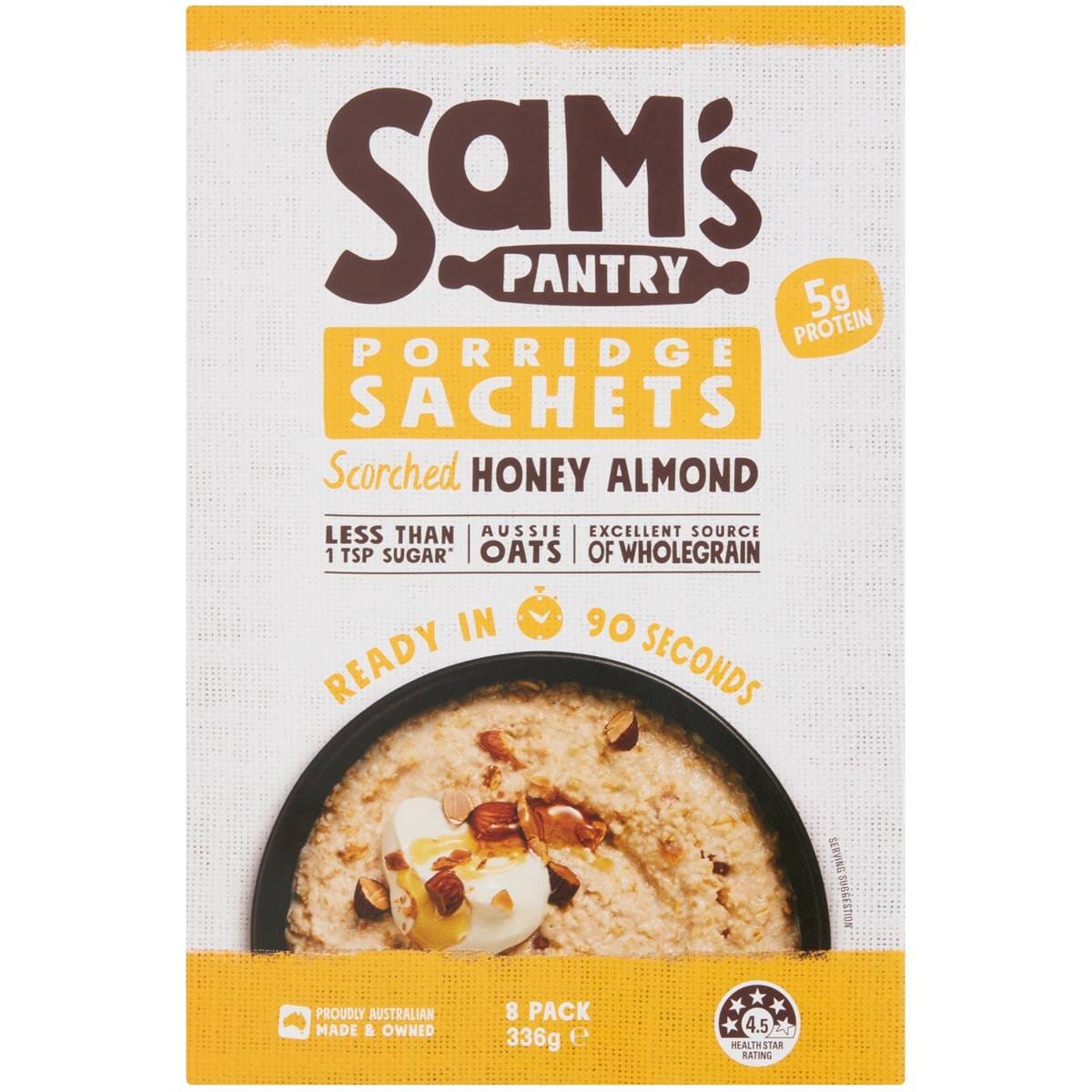 Sam's Pantry Scorched Honey Almond Porridge Sachets 8 Pack | Woolworths