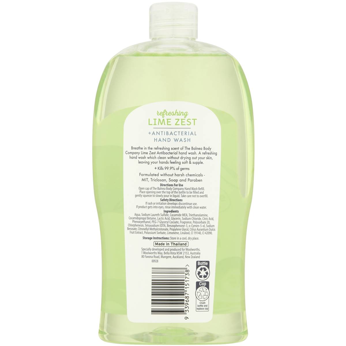The Balnea Body Company Refreshing Lime Zest Anti Bacterial Hand Wash ...