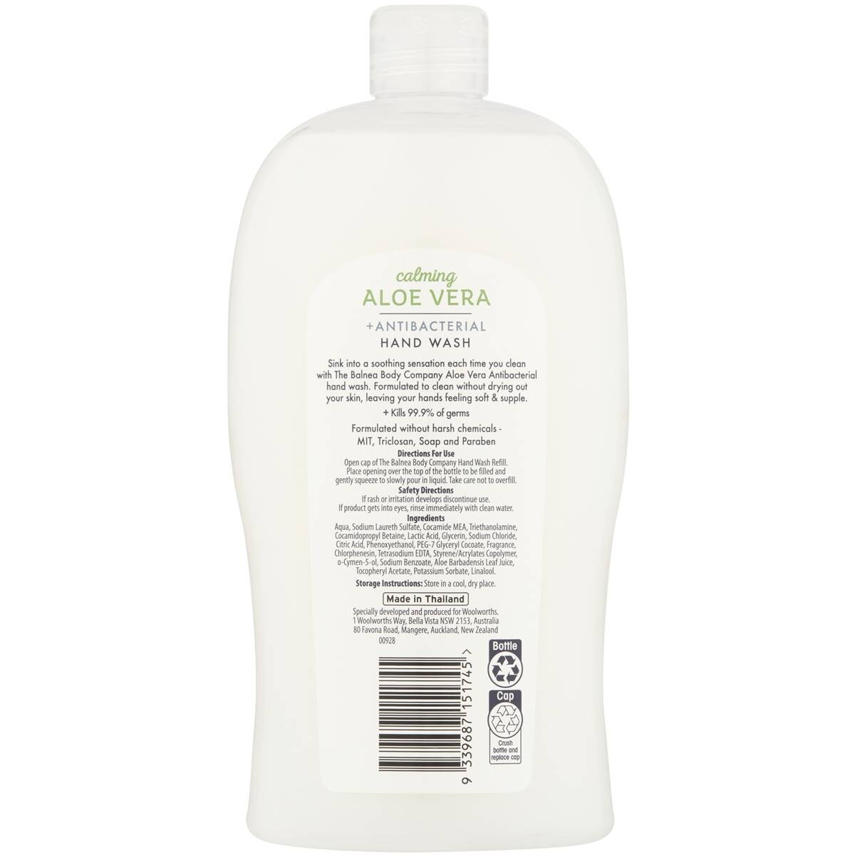 The Balnea Body Company Calming Aloe Vera Anti Bacterial Hand Wash ...