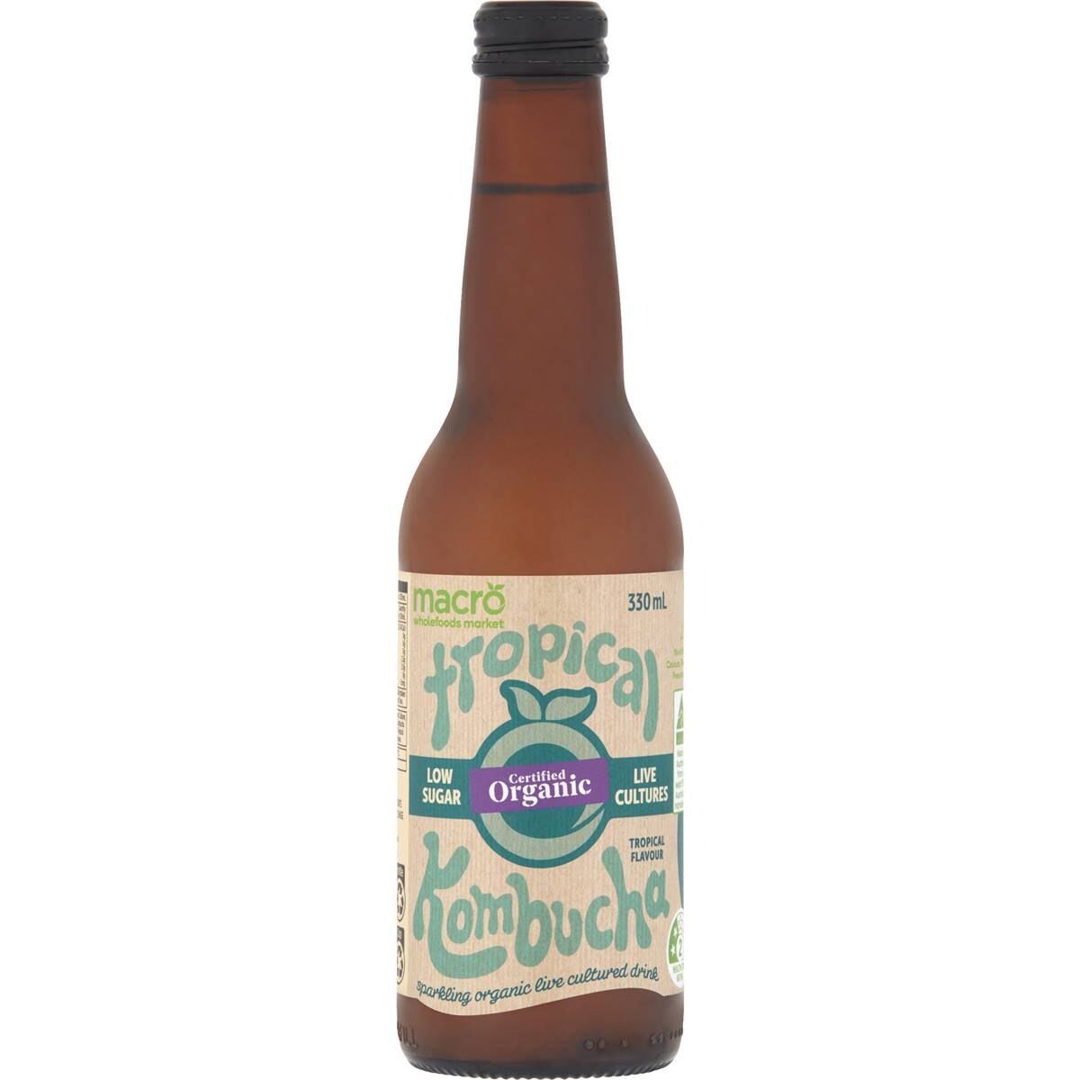 Macro Organic Tropical Kombucha 330ml | Woolworths