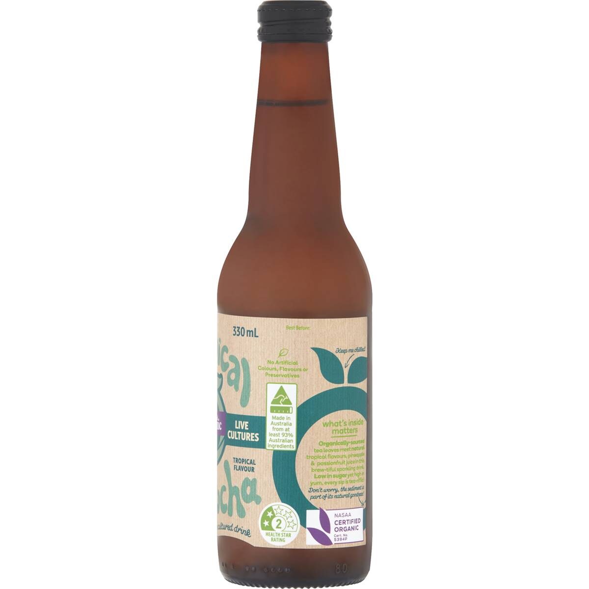 Macro Organic Tropical Kombucha 330ml | Woolworths