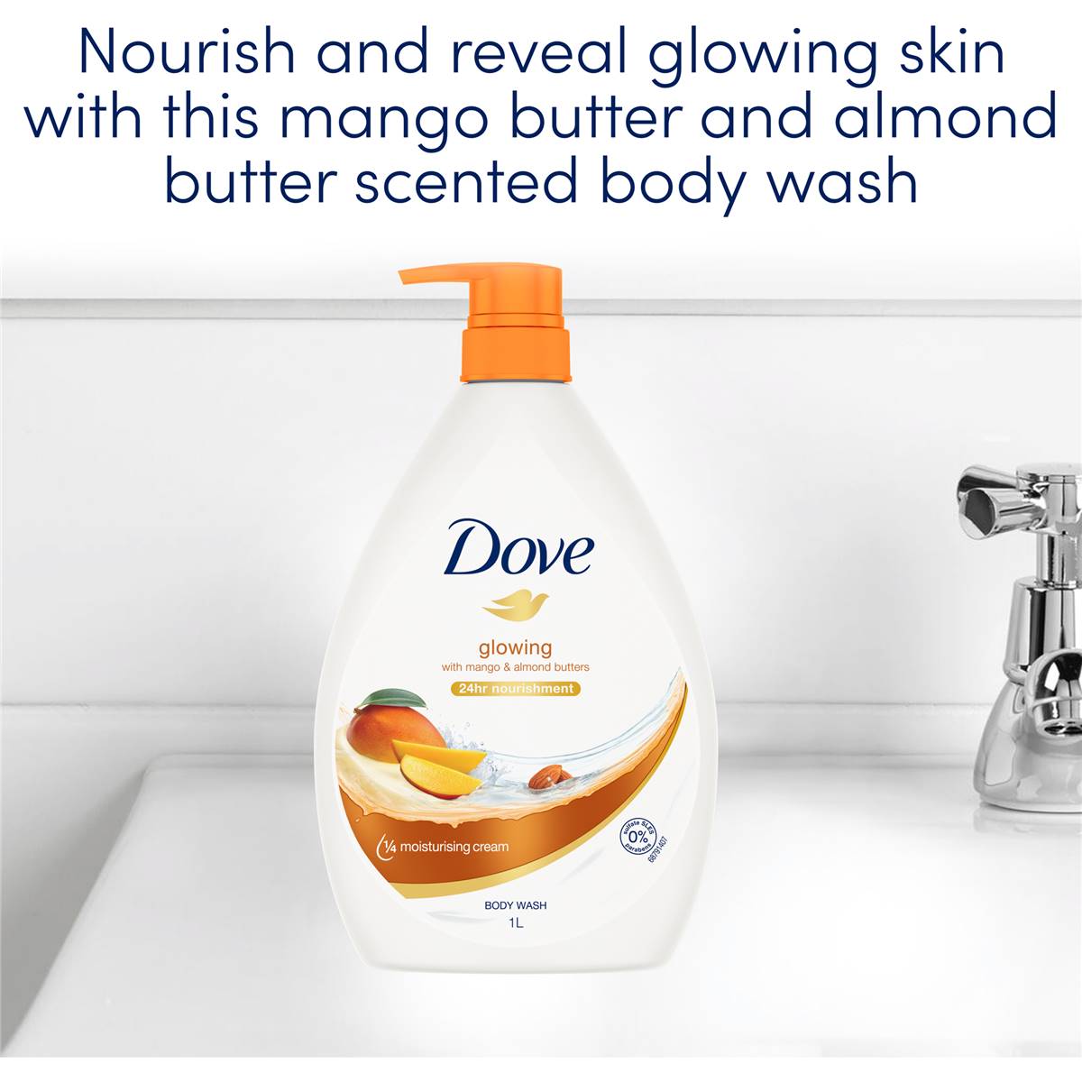 Dove Nourishing Body Wash Glowing Mango & Almond Butter 1l | Woolworths