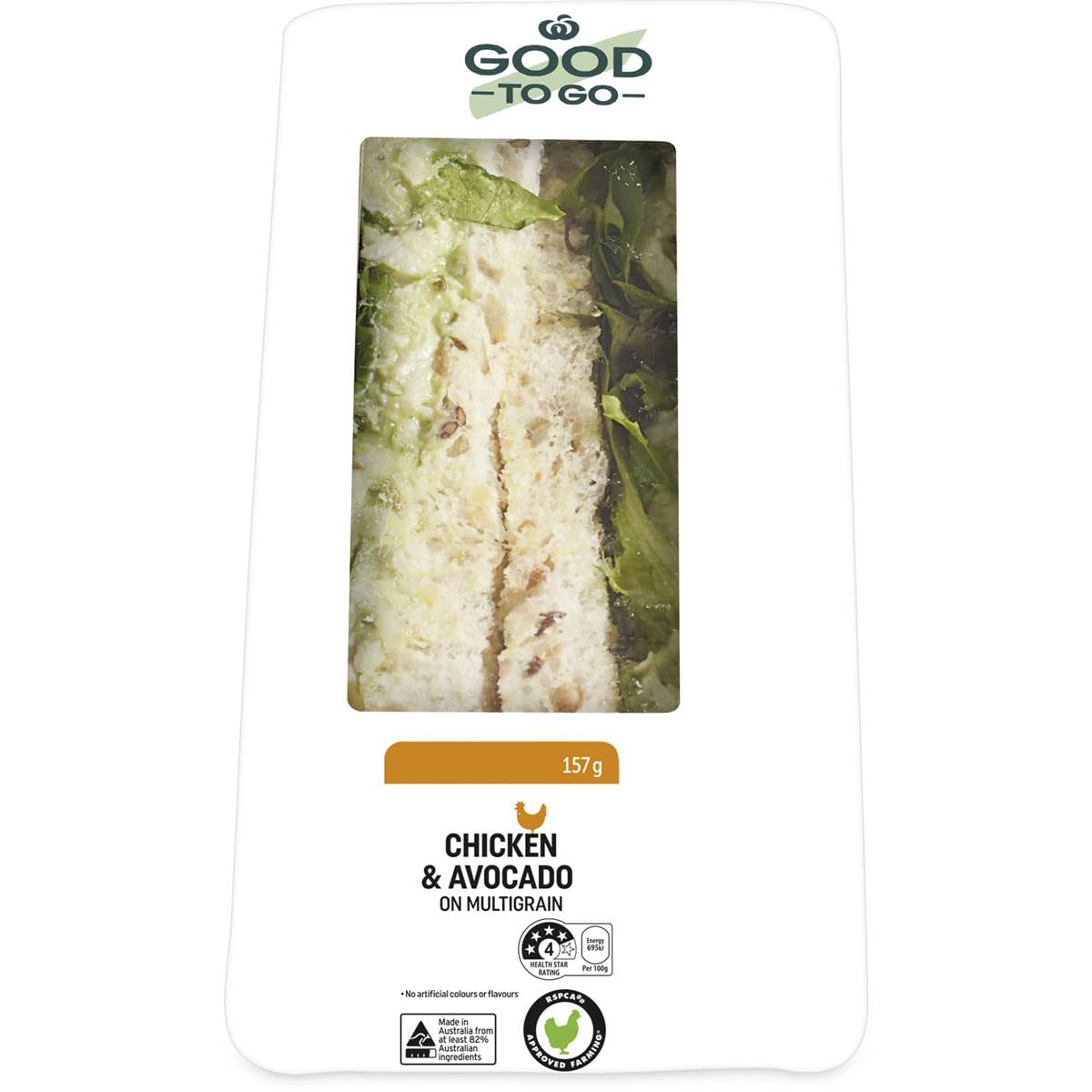 Woolworths Good To Go Chicken & Avocado On Multigrain 157g | Woolworths