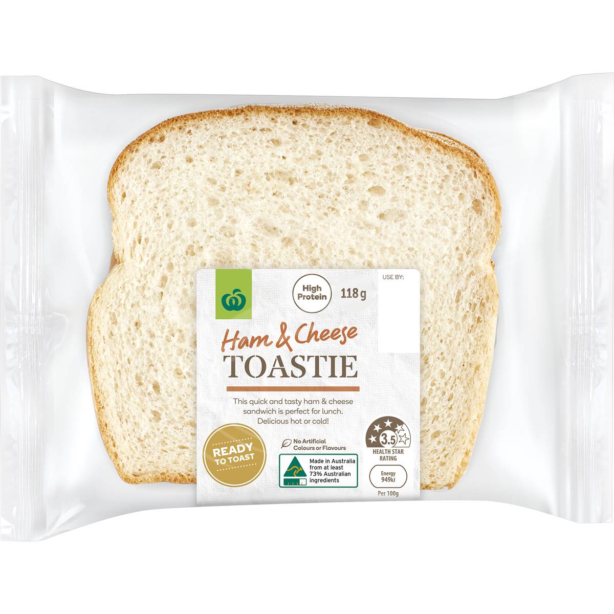 Woolworths Ham & Cheese Toastie 118g | Woolworths