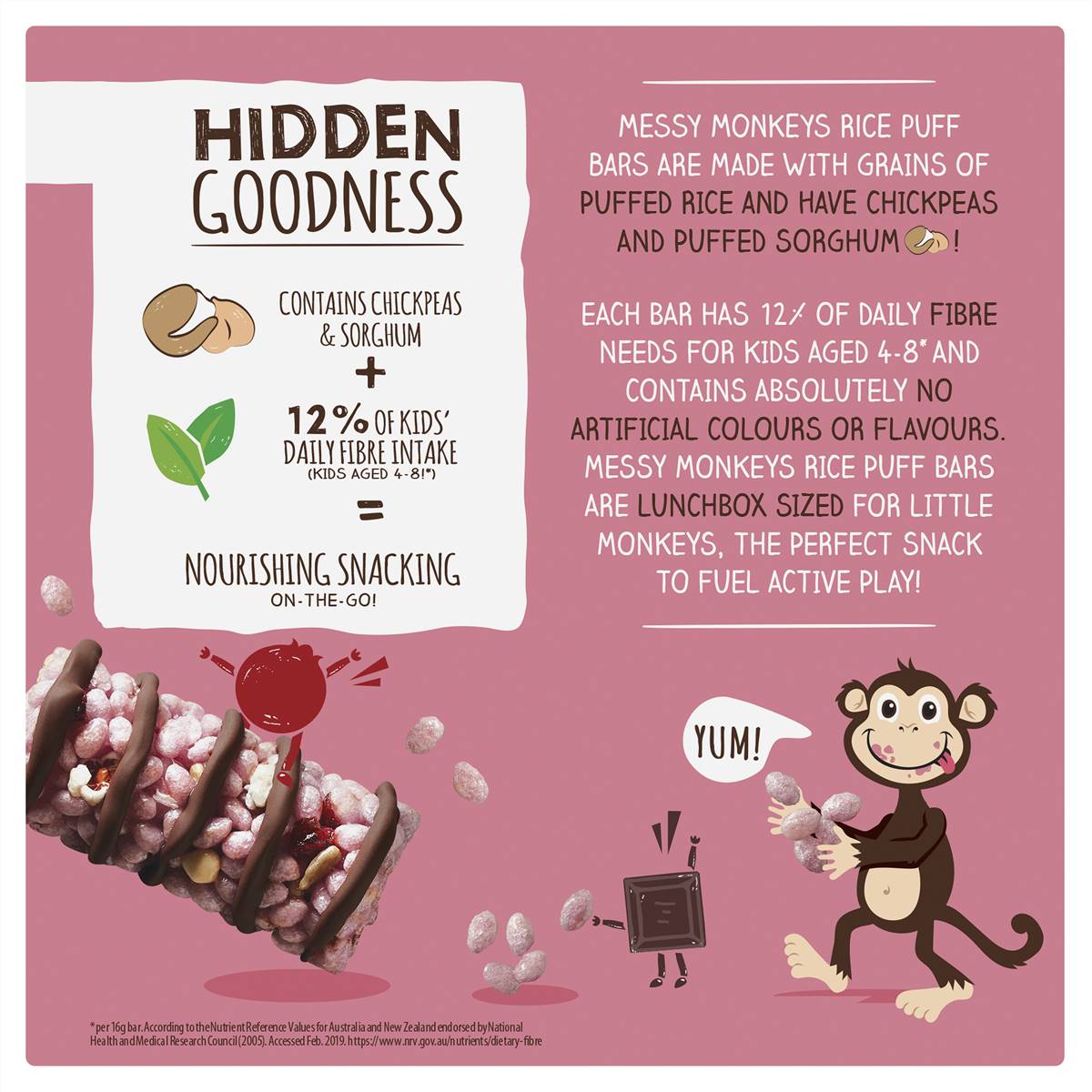 Messy Monkeys Berry Rice Puff Bars 6 Pack | Woolworths