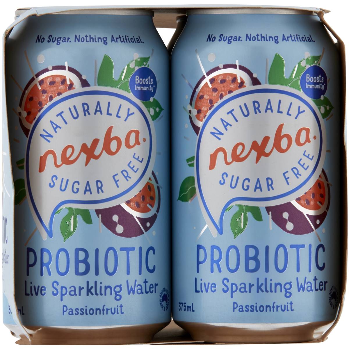 Nexba Passionfruit Sugar-free Sparkling Probiotic Water 375ml X 4 Pack ...