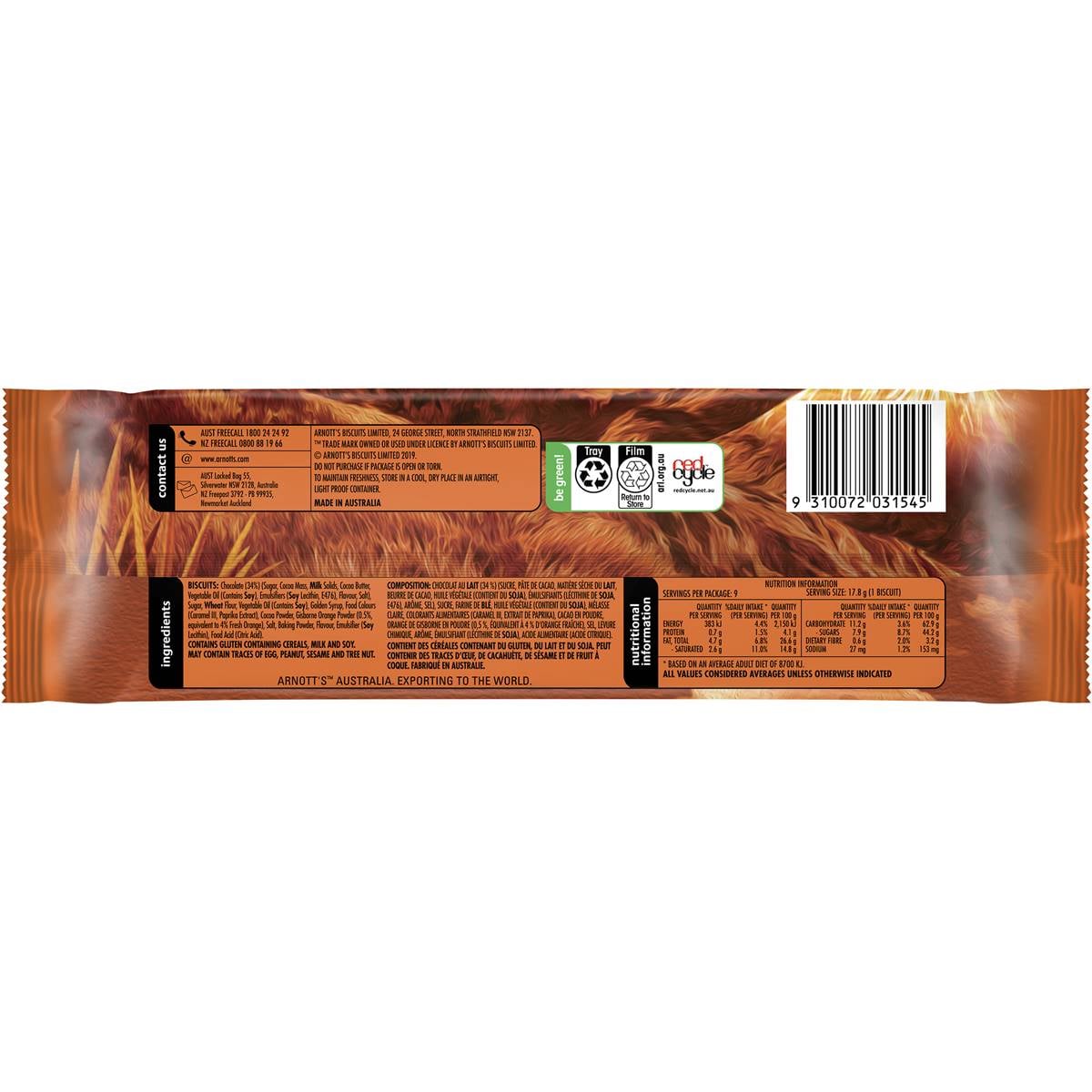 Arnott's Tim Tam Crafted Gisborne Orange & Dark Chocolate 160g | Woolworths