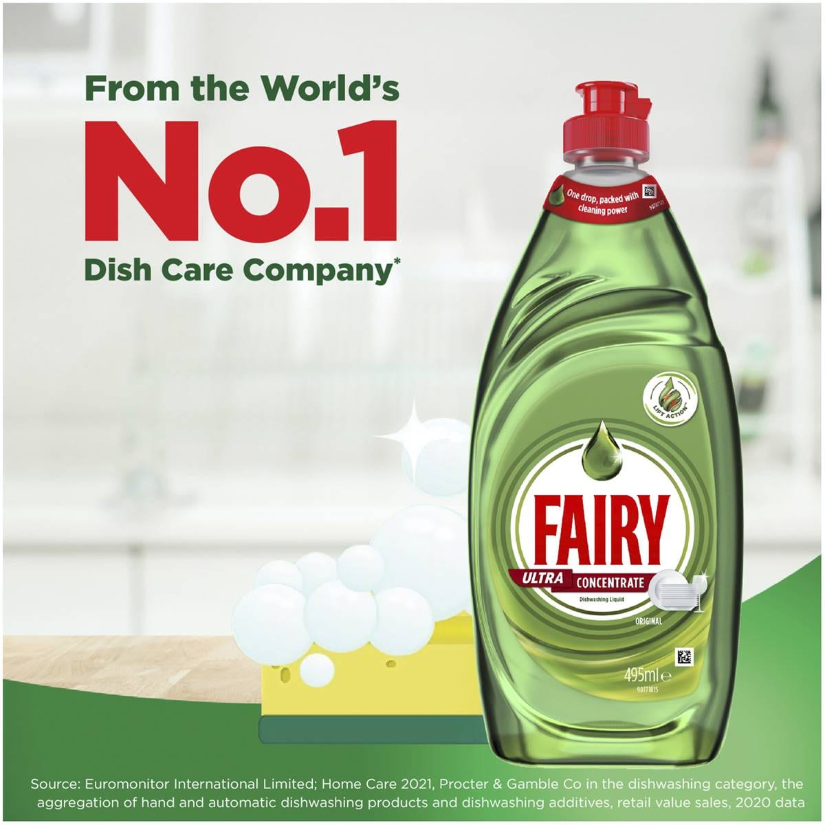 Fairy Ultra Concentrate Original Dishwashing Liquid 495ml | Woolworths