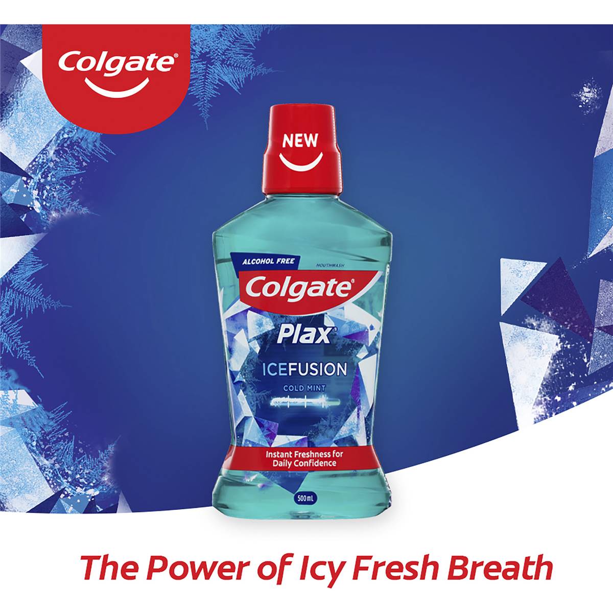 Colgate Mouthwash Mouthrinse Cold Mint - Plax Ice Fusion 500ml | Woolworths