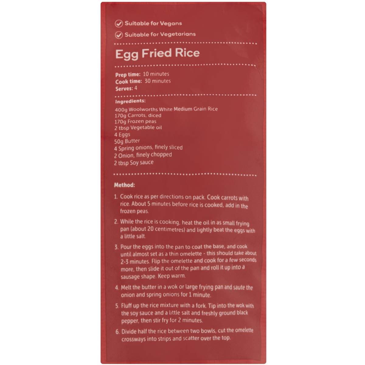 Woolworths White Medium Grain Rice 1kg | Woolworths