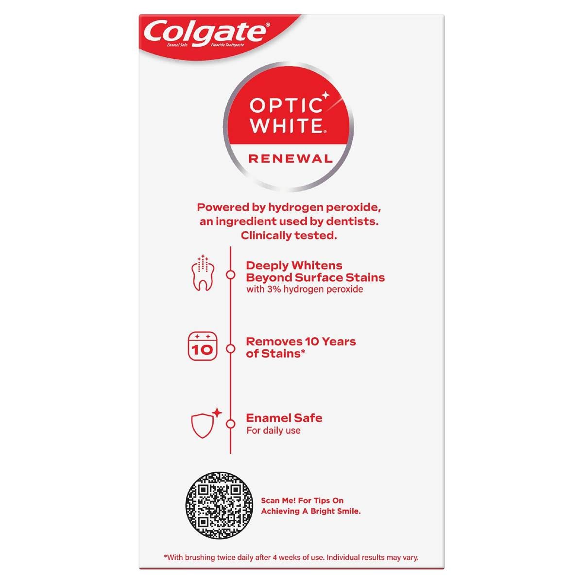 Colgate Teeth Whitening Toothpaste Optic White Renewal Lasting 85g ...