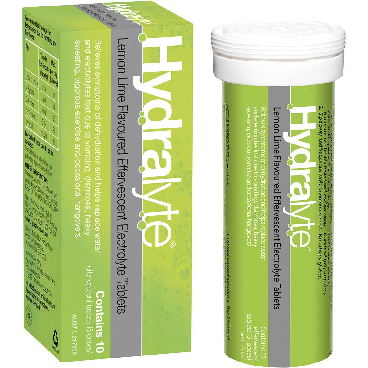 Hydralyte Lemon Lime Effervescent Tablets 10 Pack | Woolworths