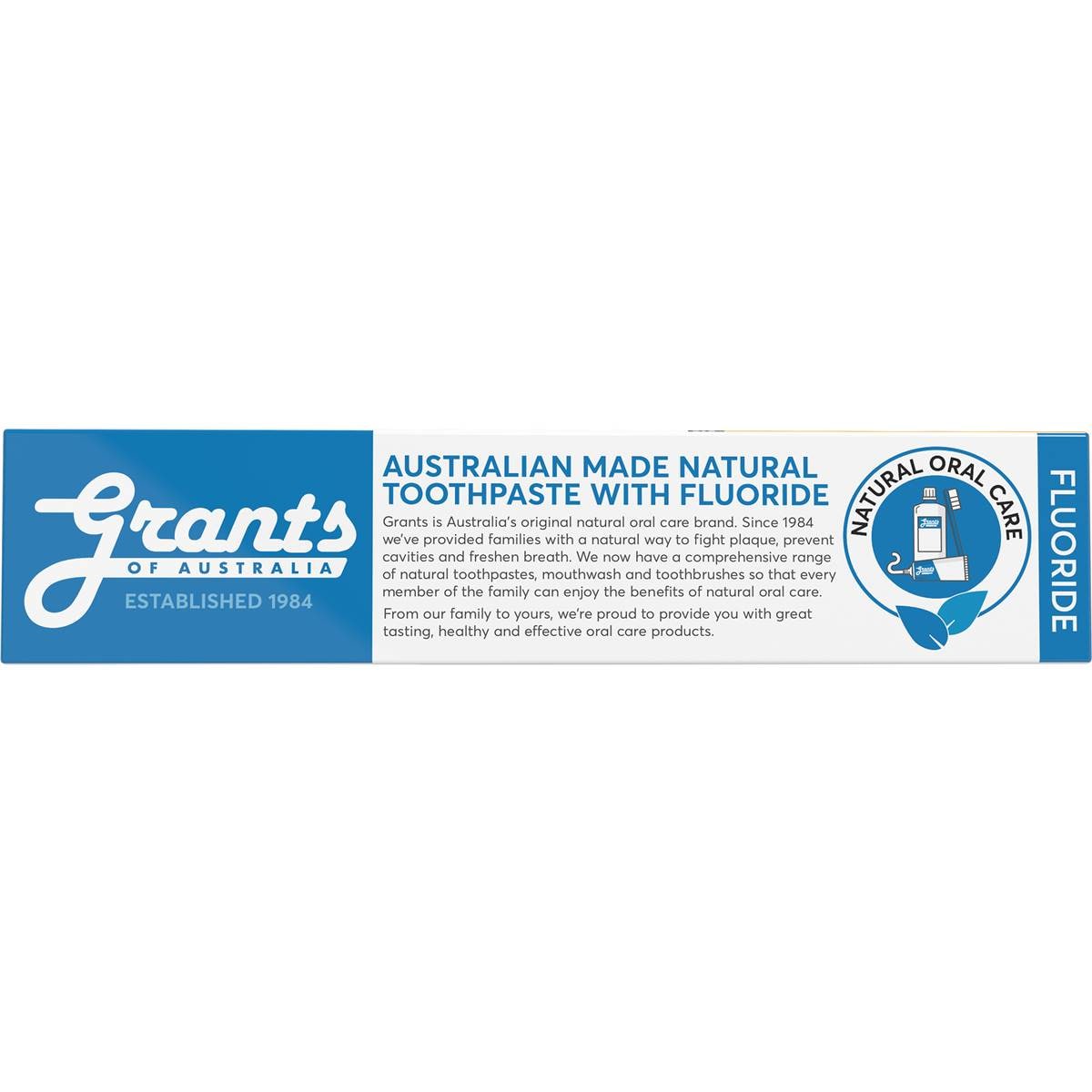 Grants Of Australia Fresh Mint Natural Toothpaste With Fluoride 110g ...